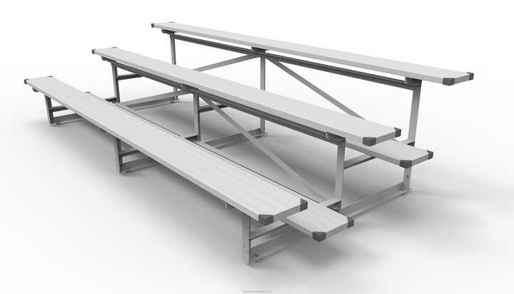 3 Row Low Back Mobile Gym Bleachers Sports Stadium Bench Tribune Seats ...