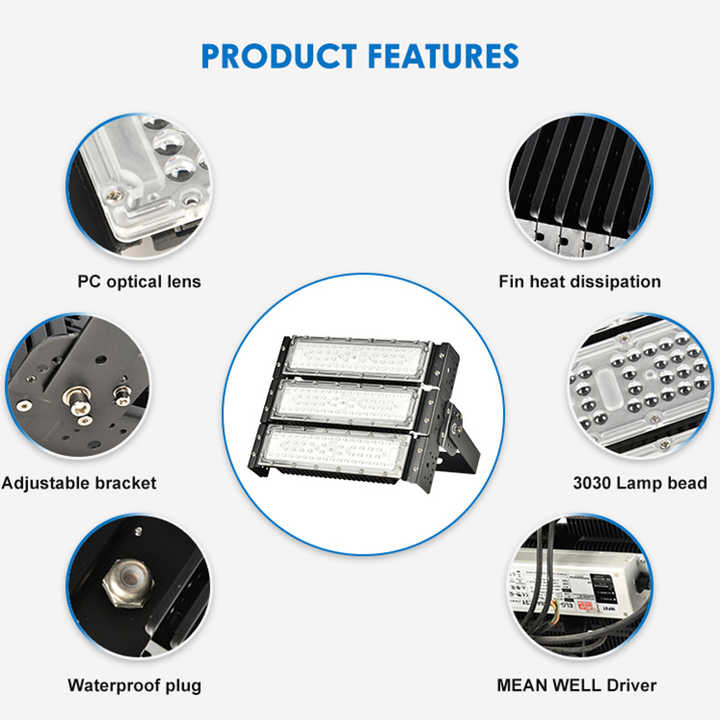 New Ip65 Waterproof Aluminum Tennis Courts High Mast Lights 400w 500w 600w Stadium Led Flood ...