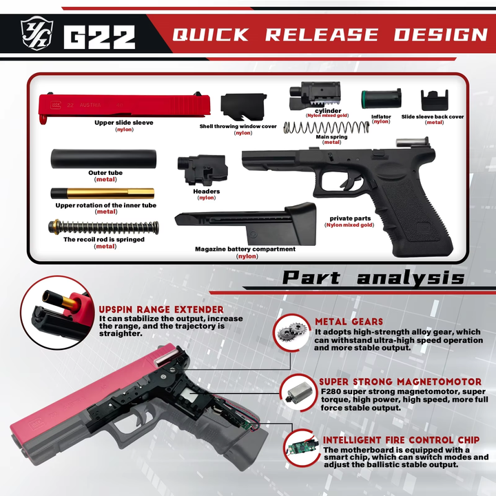 G22 Foam Darts Blaster Airsoft Gun Shell Ejecting Soft Bullet Toy ...