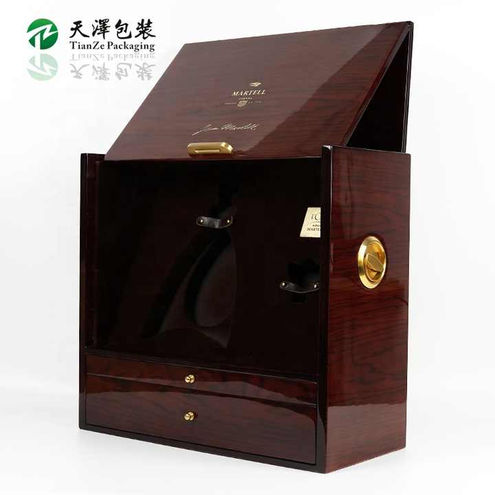 Luxury Wooden Wine Box - Perfect for Cognac & Whisky