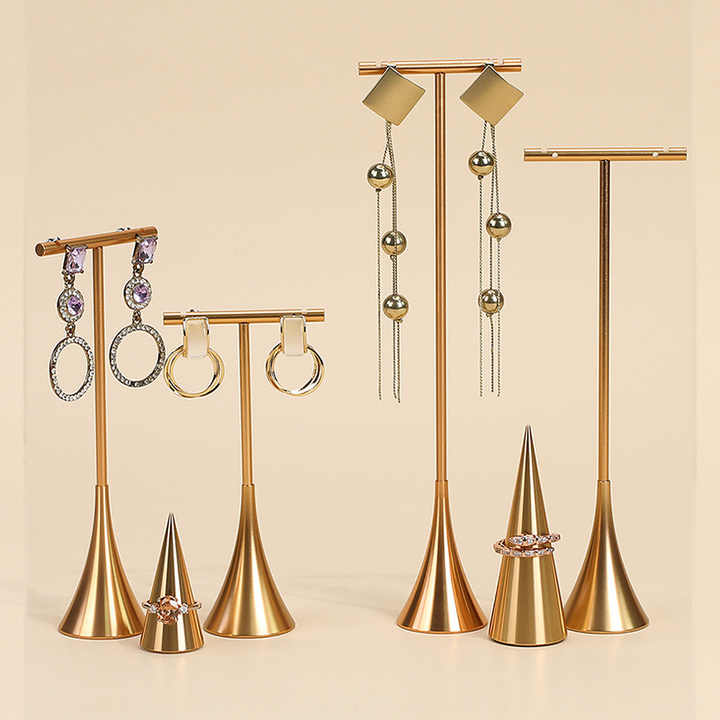 Metal Earring Display Stand Elegant Pendent Earring Gold Holder ...