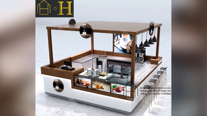 Small Coffee Shop Kiosk Design - Customized Bakery Display