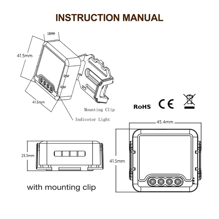 HONI WIFI & ZIGBEE MINI SMART SWITCH 1CH 2CH 3CH 4CH 5A 10A 16A ABS ...