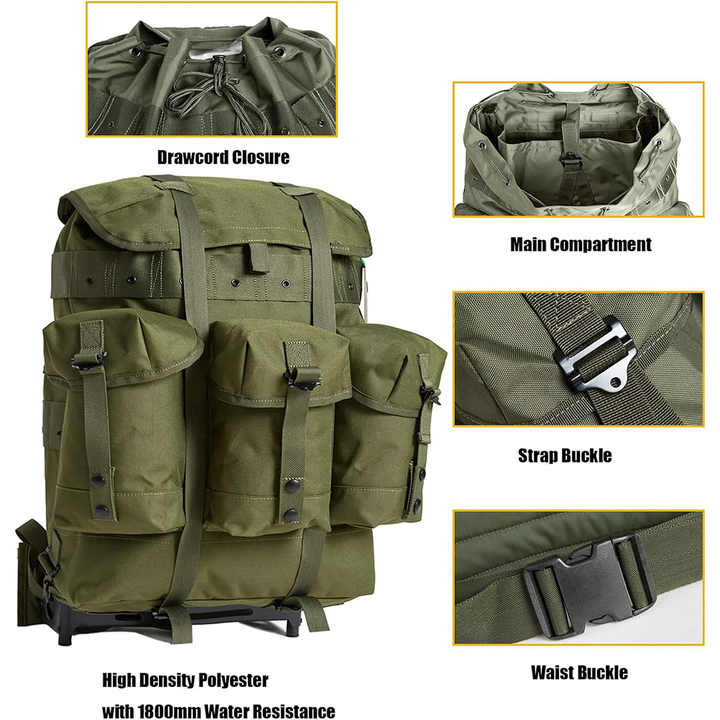 Heavy-Duty Aluminum Frame Pack Backpack Waterproof Combi for Outdoor ...