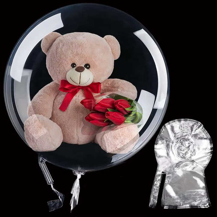Transparent Bobo Balloons Wide Neck Clear Inflatable Bobo Balloon for ...