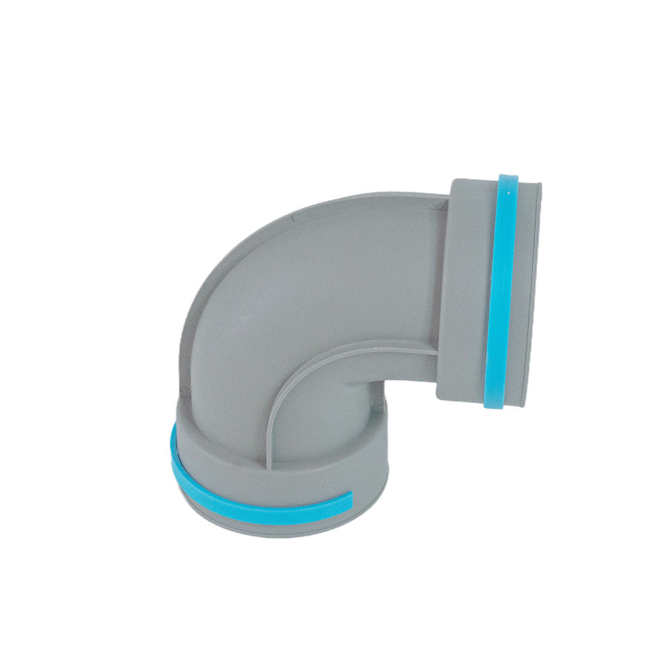 DN75 Gray PE Pipe Elbow for HVAC System Fresh Air Chinese Design Style ...