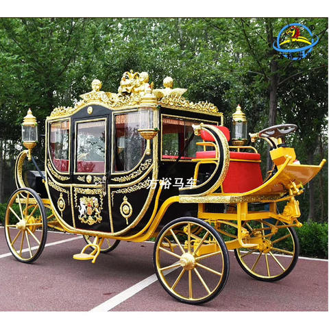 Luxury Gold State Coach Horse Drawn Carriage With Electric Power - Buy ...