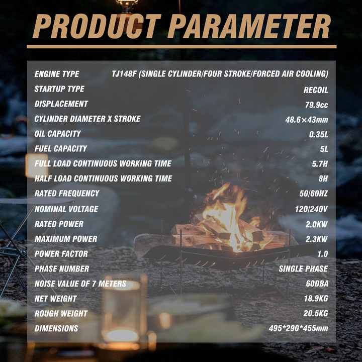 2kw 2.3kw Portable Silent Variable Frequency Generator
