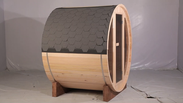 Smartmak Traditional Steam Barrel Sauna Room for 3-4 Persons