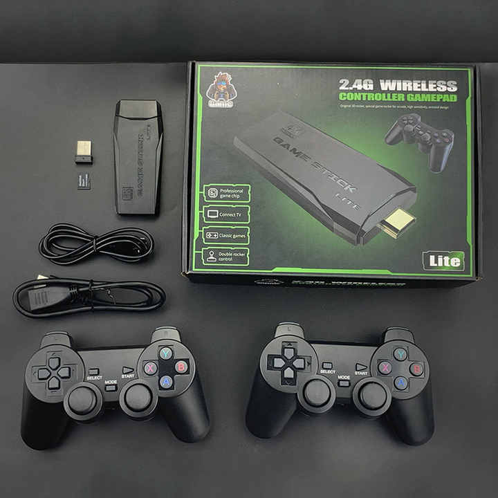 M8 Family TV 64G Gift Set 4K HD Video Game Console with 2.4G Wireless Controller 20000 Built-In ...