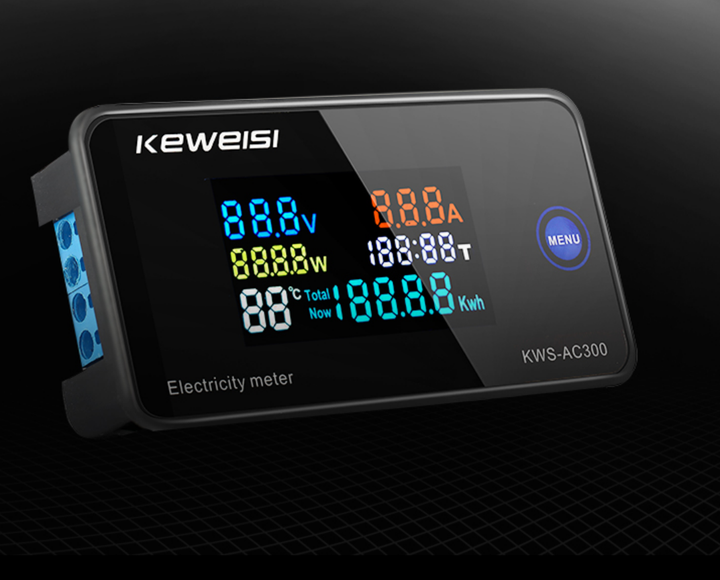 Voltmeter AC Power Meter DROK AC 80-300V 100A Voltage Color LCD Display Panel Digital Voltmeter ...