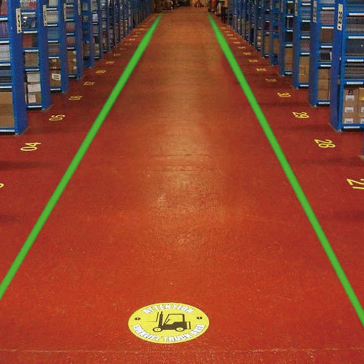 Warehouse Floor Marking Level Zone Danger Lamp Pedestrian Guidance ...