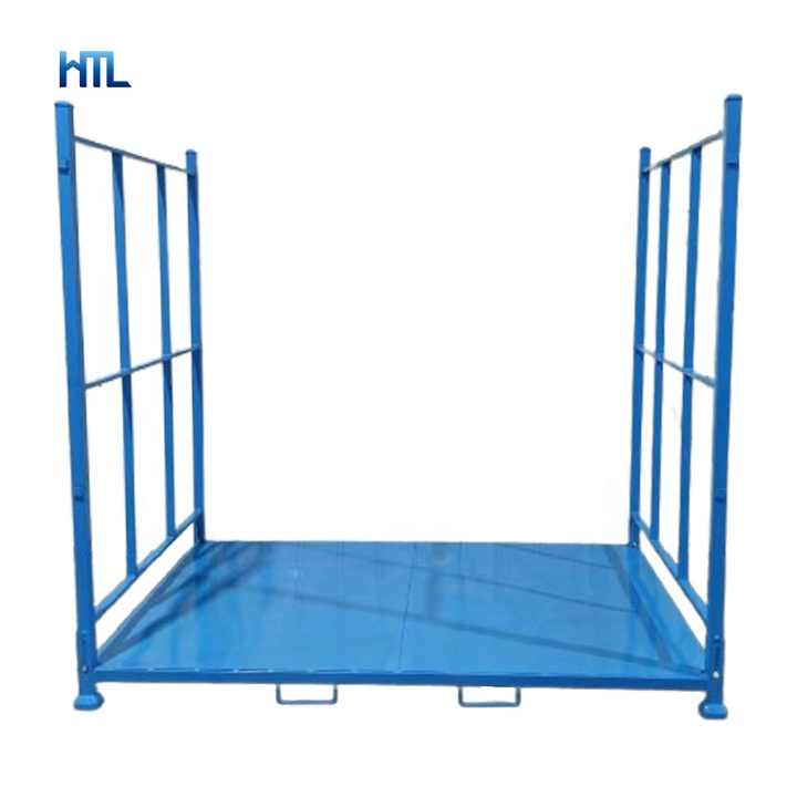 Heavy duty steel stacking mobile collapsible pallet storage system ...