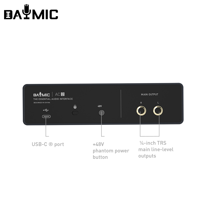Professional audio interface portable usb sound card mixer 48V ...