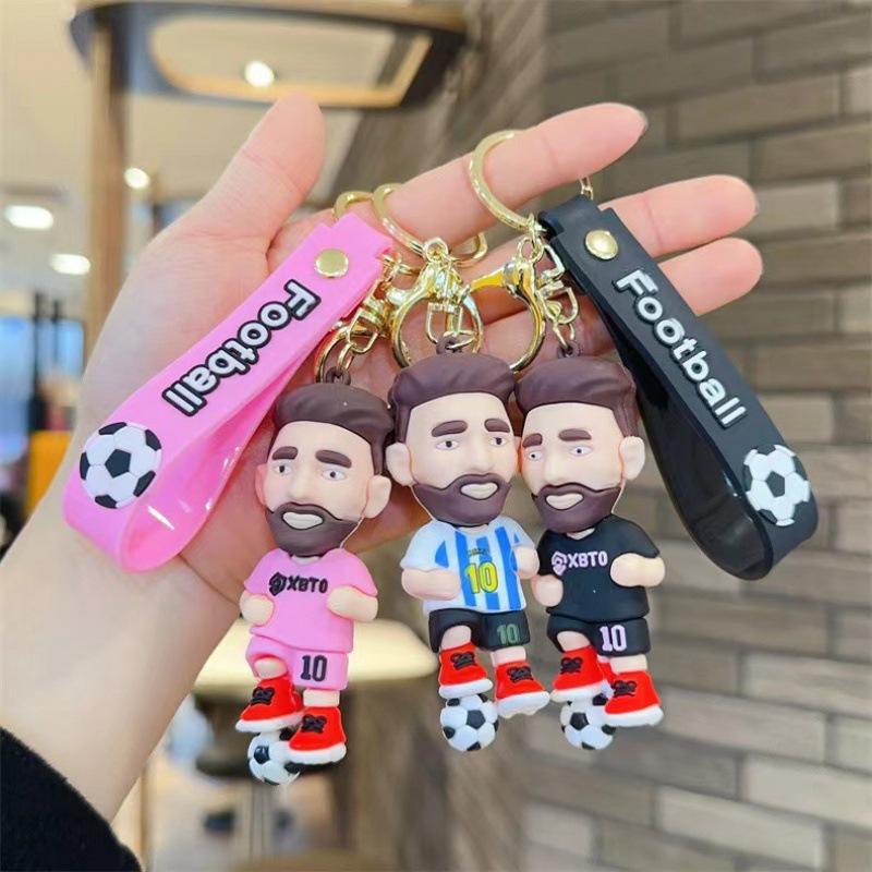 Cross-border Cartoon Football Keychain Featuring for Ronaldo Mbapp ...