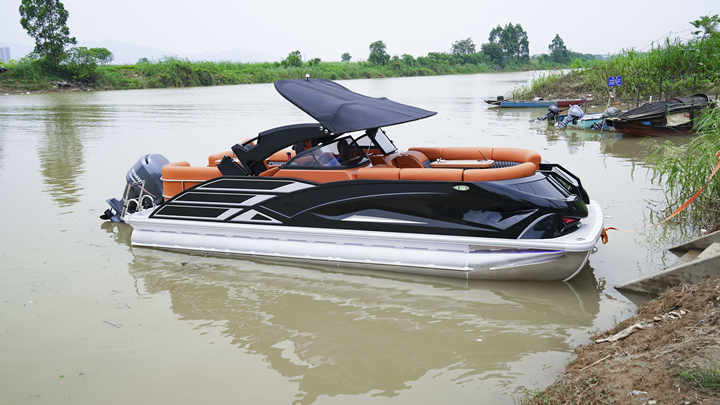 22ft Multi-Function Center Console Pontoon Boat with Livewell and Fish ...