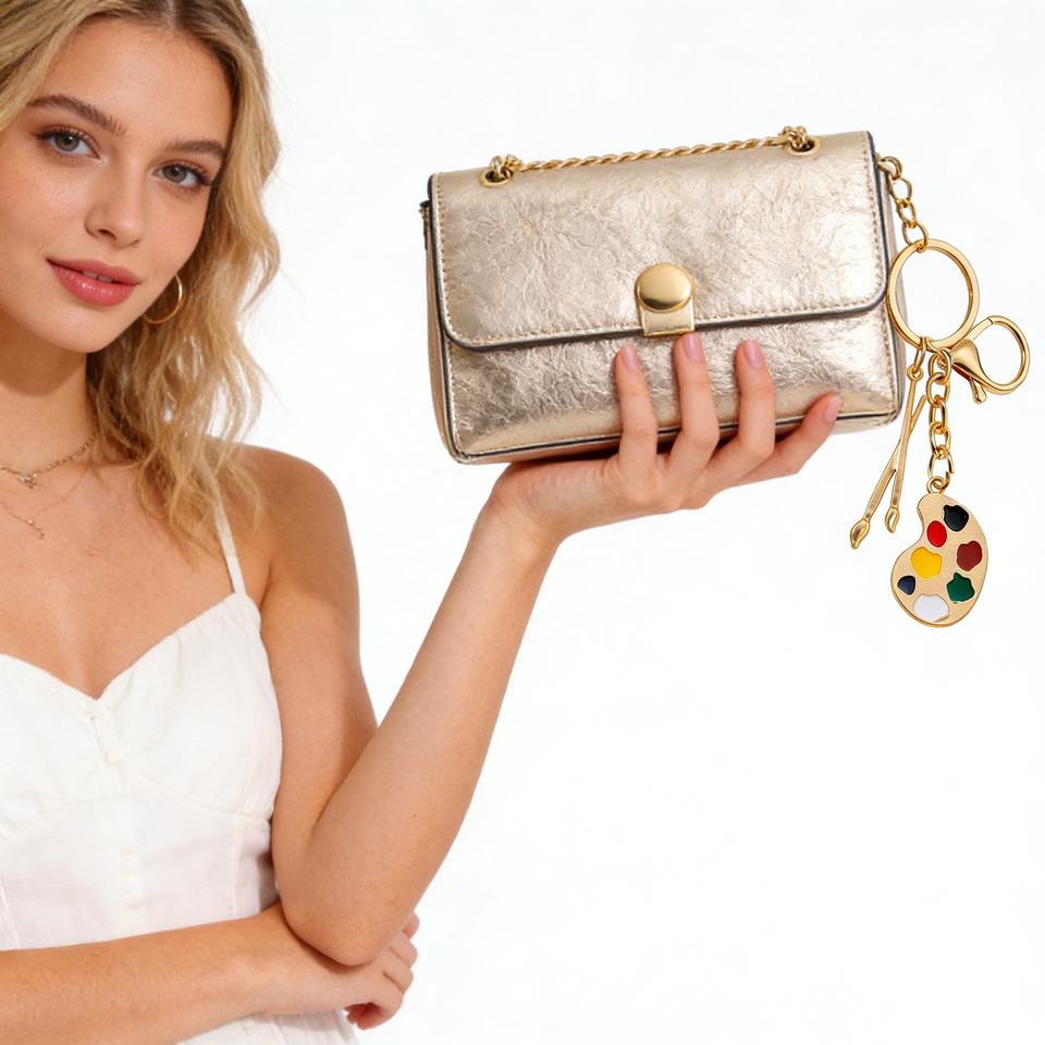 Personality Drawing Board Palette Pen Pendant Keychain Mental Keyring ...