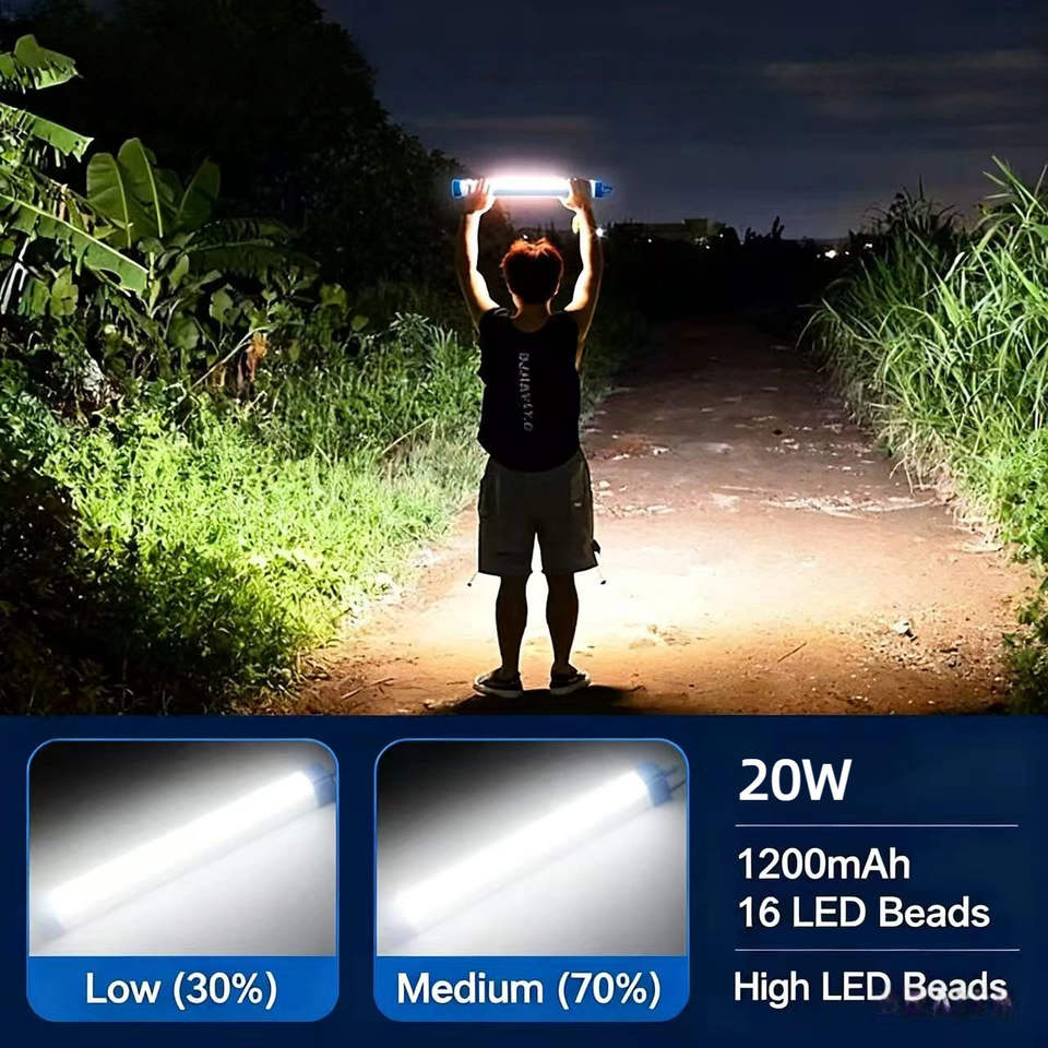 USB Rechargeable LED Emergency Light Bar Outdoor Camping Home Backup ...