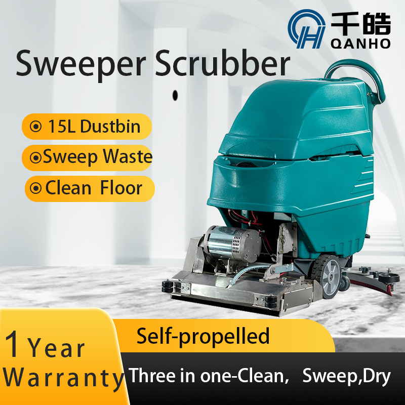 New 2 in 1 Walk Behind Scrubber Sweeper for Hotel Workshop Commercial ...