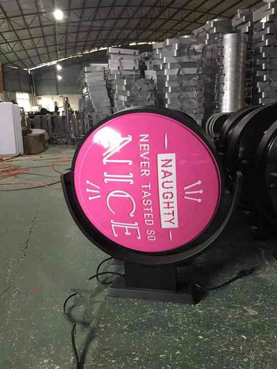 Restaurant Round Rotating Outdoor LED Advertising Light Box