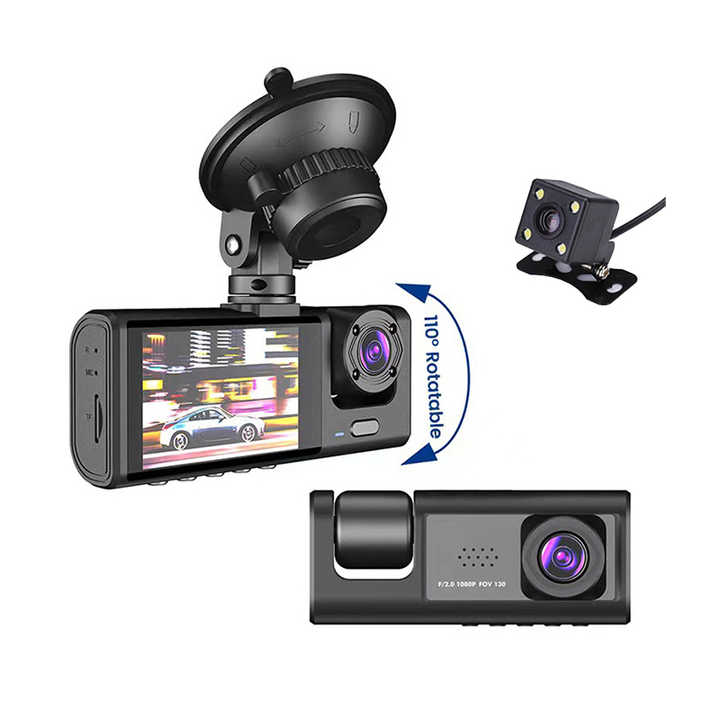 Best Three Cameras 2 Inch 3 Lens Car DVR - 170° Wide Angle