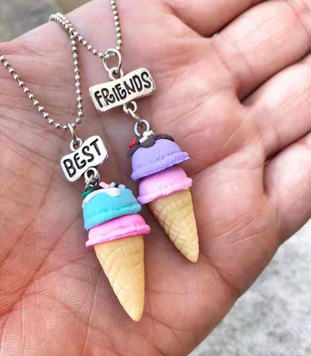 Japanese And Korean Pendant Customized Cartoon Ice Cream Candy Ice Cream Classic Necklace Couples Jewelry Necklace
