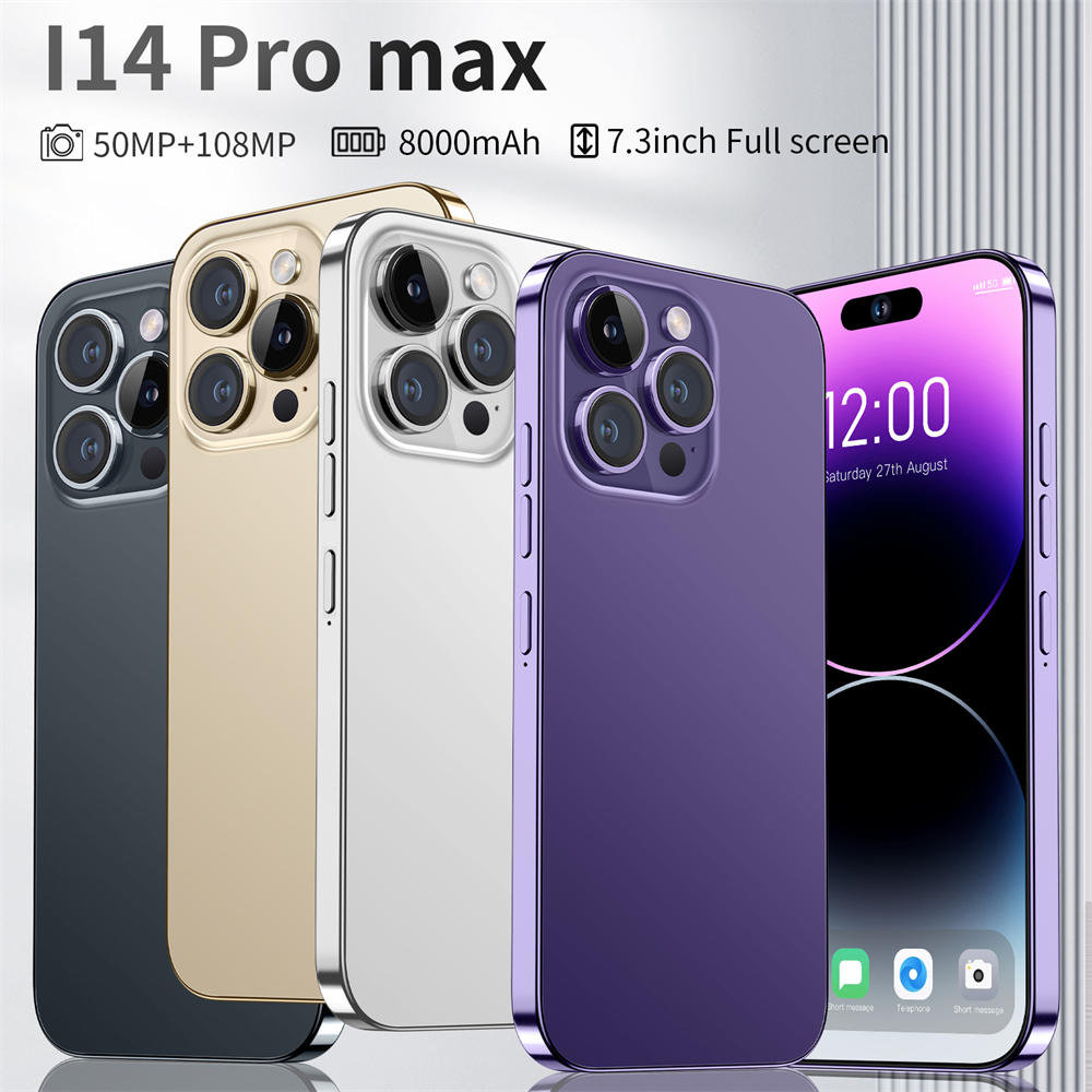 2022 original celular i14 pro max smartphone new product 7.3 inch 3GB+64GB mobile phone 14 clone ...