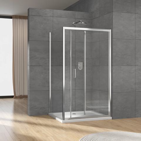 Exceed 2024 European Shower Enclosure Double Sliding Glass Framed ...