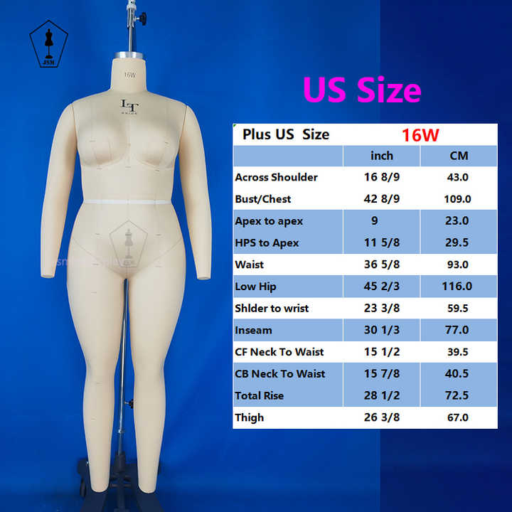 Jasmine US Standard Size Female Mannequin and Dress Form for Clothing ...