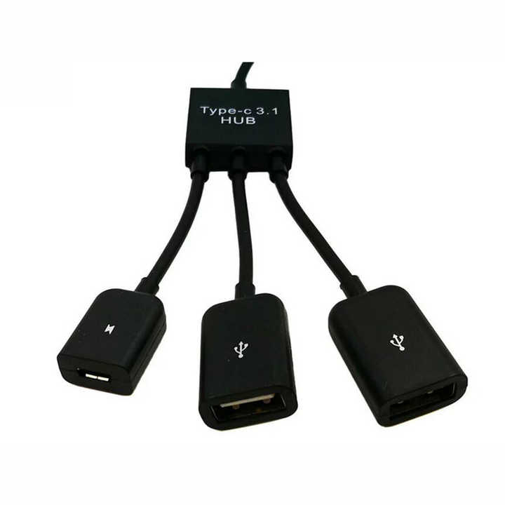 마이크로 Usb 유형 C 2 Otg 듀얼 포트 허브 케이블 Y 분배기 태블릿 휴대 전화 마우스 키보드 마이크로 Usb 유형 C 어댑터 변환기