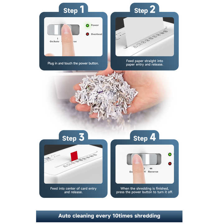 6 Sheets Cross Cut Paper Shredder - 9.1L Silent Home Office