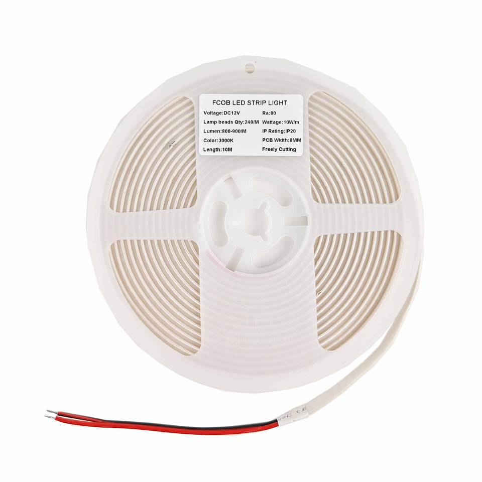 12-volt DC COB Light Strip, 240 LEDs Per Meter, Warm White Color ...