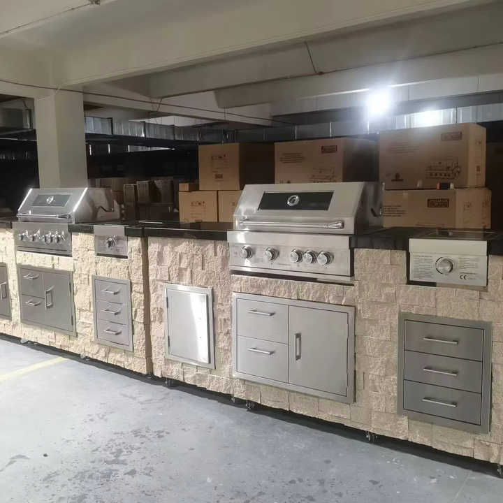 Modern Waterproof Outdoor Island with Stone Stainless Steel 304 Rust ...