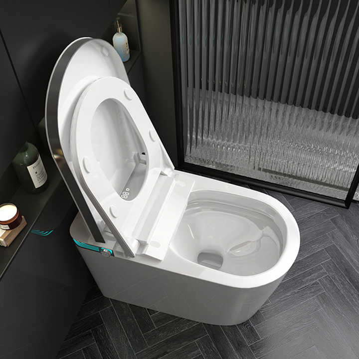 Automatic Open Elongated Wc Toilet Electric Foot Touch Sensor Flush ...