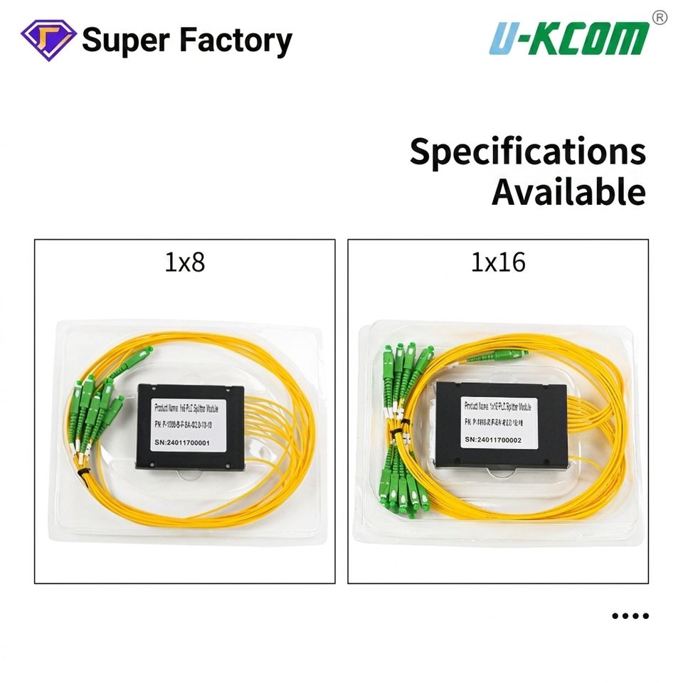 Carrier Grade 1x8 1x16 PLC Splitter ABS Box Type SC/APC Connector ...