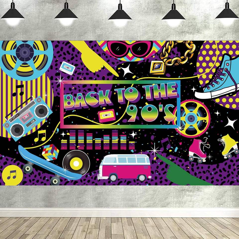 90s Hip Hop Retro Boombox Record Background Birthday Photography ...
