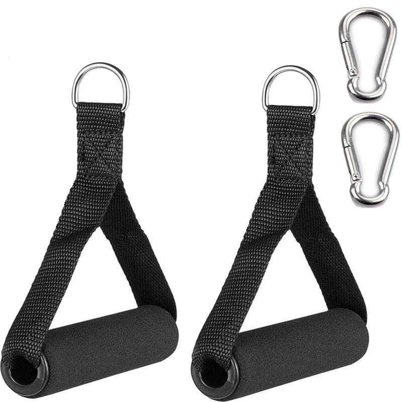 Exercise Pull Handle Weight Lifting Foam Handle 2 Carabiners Resistance ...