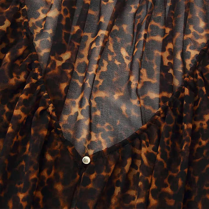 Autumn Women's Clothing 2025 New Fashion Animal Print Translucent Shirt ...