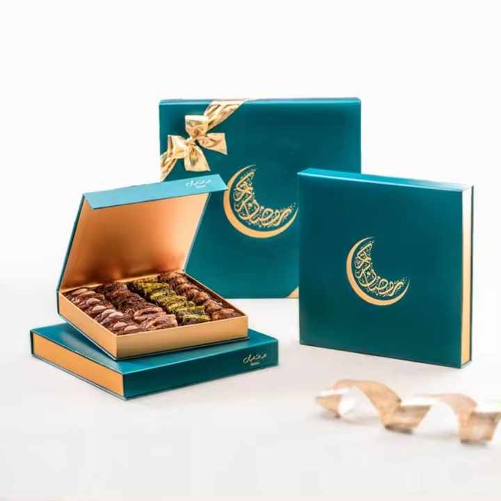 Luxury Coated Paper Baklava Dates Chocolate Packing Boxes