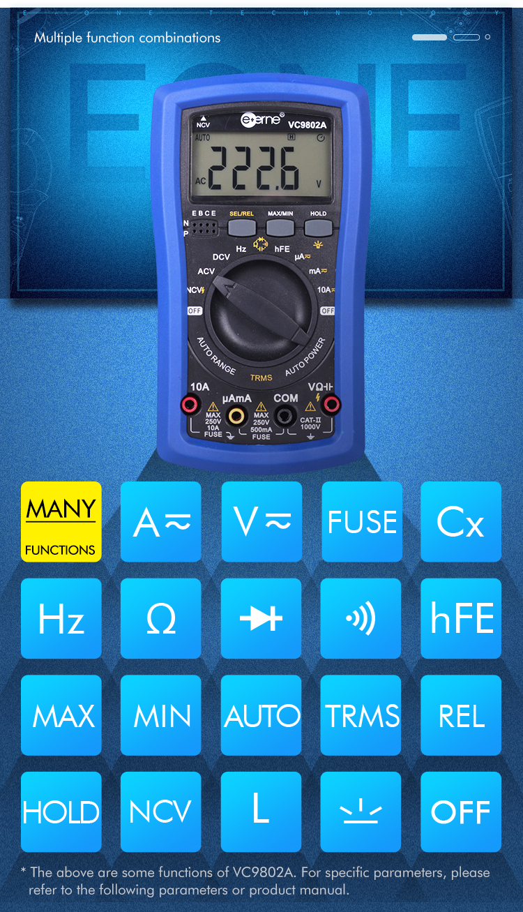 Đồng Hồ Vạn Năng Gia Dụng Độ Chính Xác Cao Vc9802a - Buy Digital Multi ...