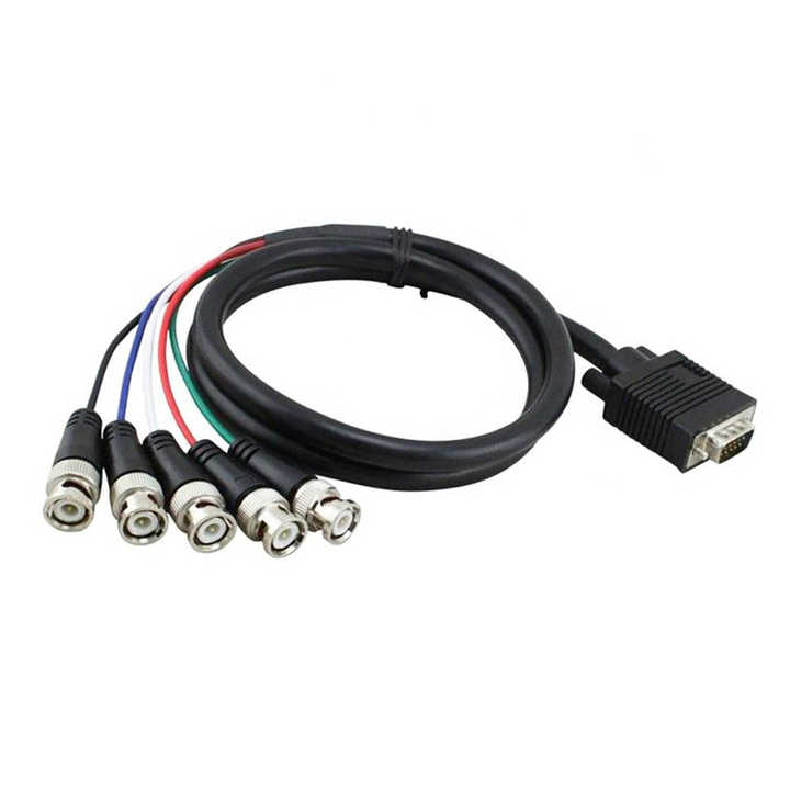 RS232 DB9 Male to 5 Ports BNC Male Splitter VGA to 5 BNC Snake Cable ...