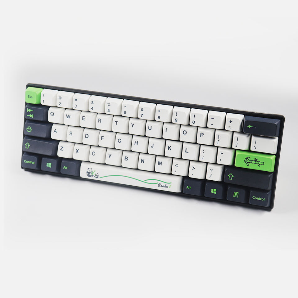 Panda Theme Keycaps Bamboo Design Zen Nature Keyboard Accessories Black ...