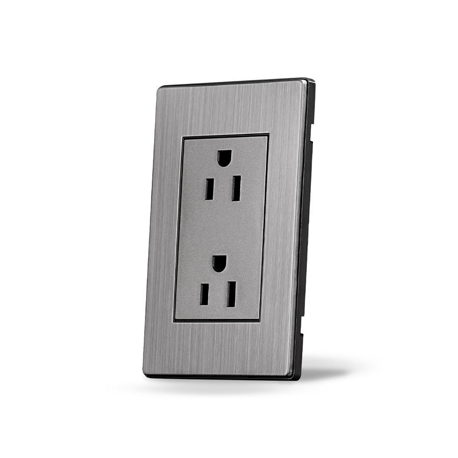 US Standard 118K Stainless Steel Wall Socket | Single Outlet 110-250V ...