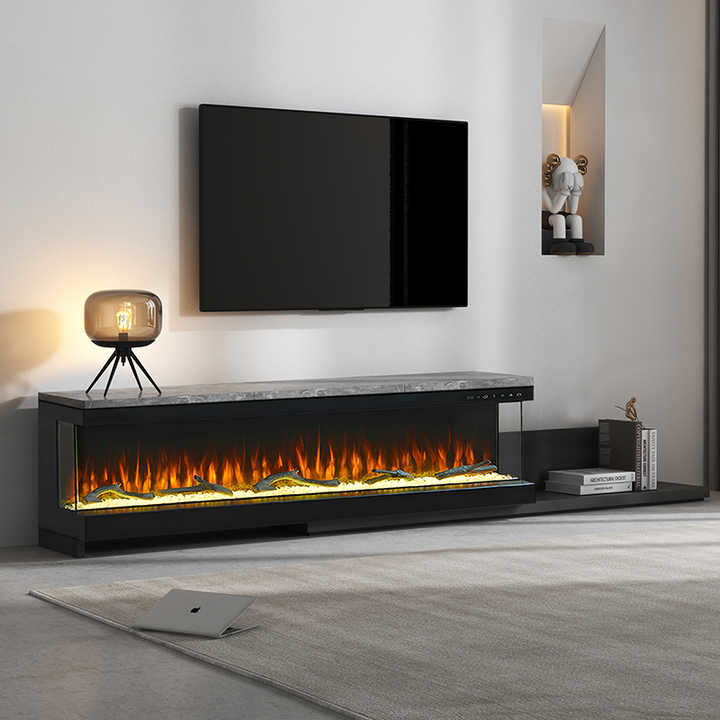 Artificial 80inch 3V Recessed Realistic Flame Crystal Logs