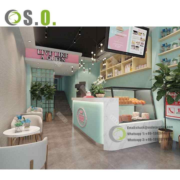 Shopping Mall Custom Sweet Shop Interior Design Yogurt Display Counter Showcase Store Decor Ice ...
