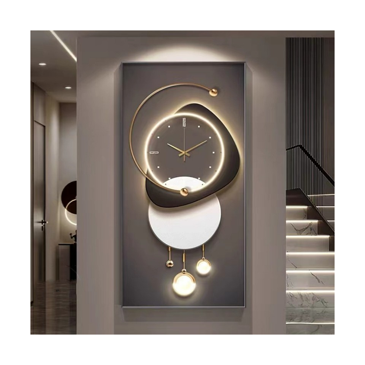 Modern Luxury Glass Abstract wall frame electronic led clock durable ...