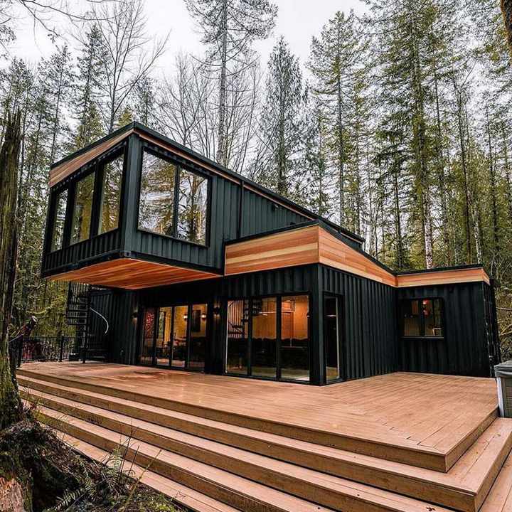 Sinoy Glass Wall 2 Story Shipping Container Homes Modern Luxury