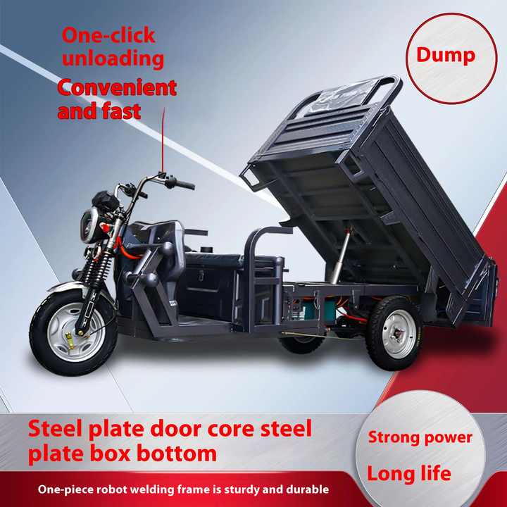 Wholesale 1000W Motorized Electric Tricycles Open Body Dump Cargo ...