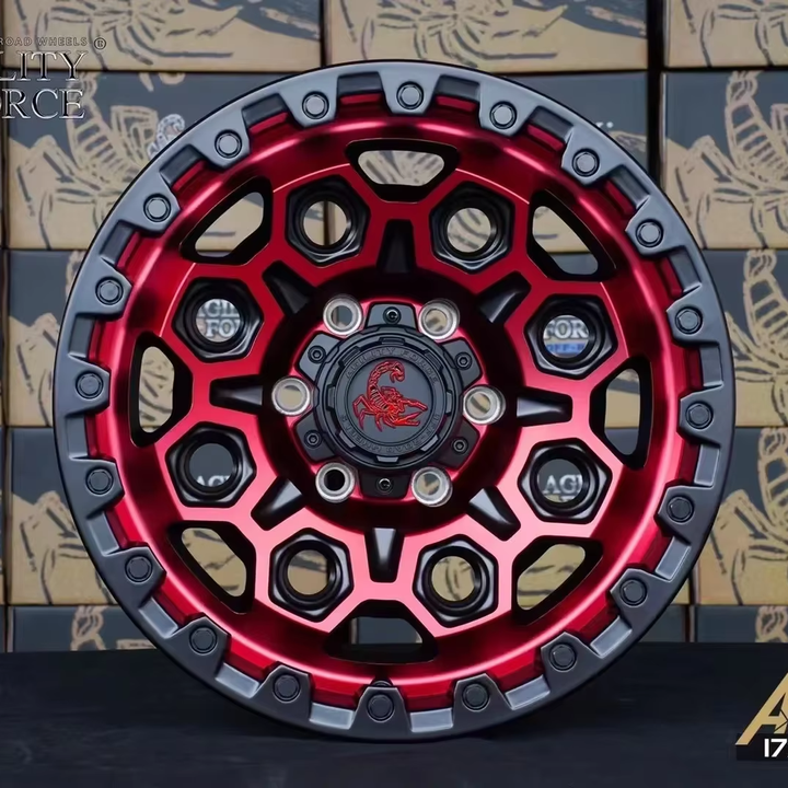 Shop Our Hot Sale Black/red Color Honeycomb Design Car Rims