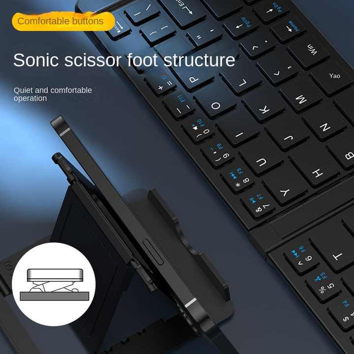 Mini Two-Folding Three-Mode for Bluetooth 2.4G Keyboard Mouse Suite ...